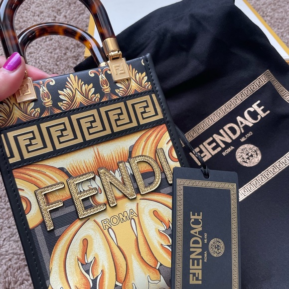 Fendi | Bags | Authentic Fendi X Versace Fendace Mini Tote Crossbody ...